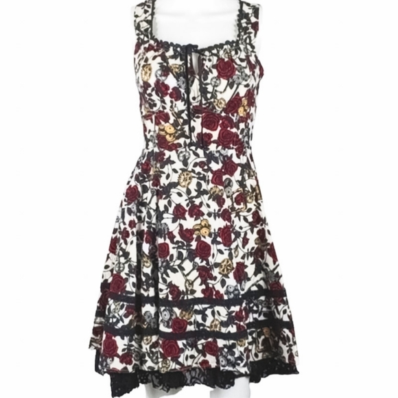 Hot Topic | Dresses | Hot Topic Steampunk Pin Up Fit Flare Rose Gear ...